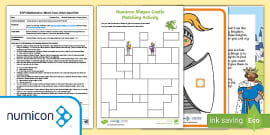 Numicon Shapes Castle Outline Activity (teacher made)